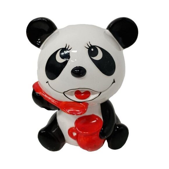 Price Import | Accents | Vintage Ceramic Panda Bear Piggy Coin Bank ...